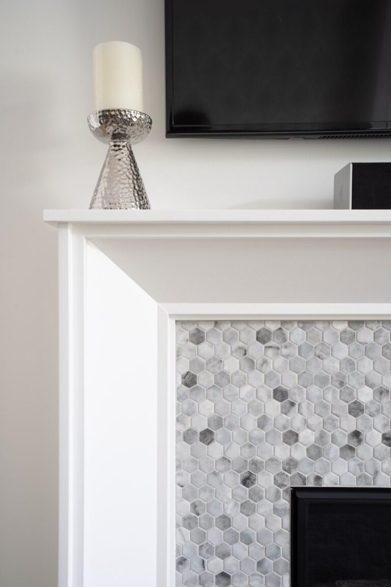 Hexagon Tile Fireplace Surround - Novero Design Centre